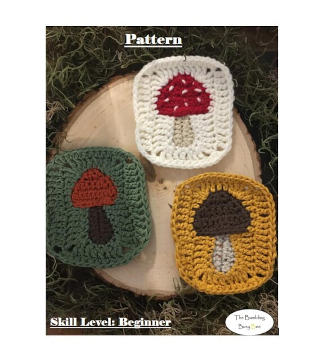 MUSHROOM GRANNY Almost SQUARE Crochet Pattern- Digital Pdf Instant ...