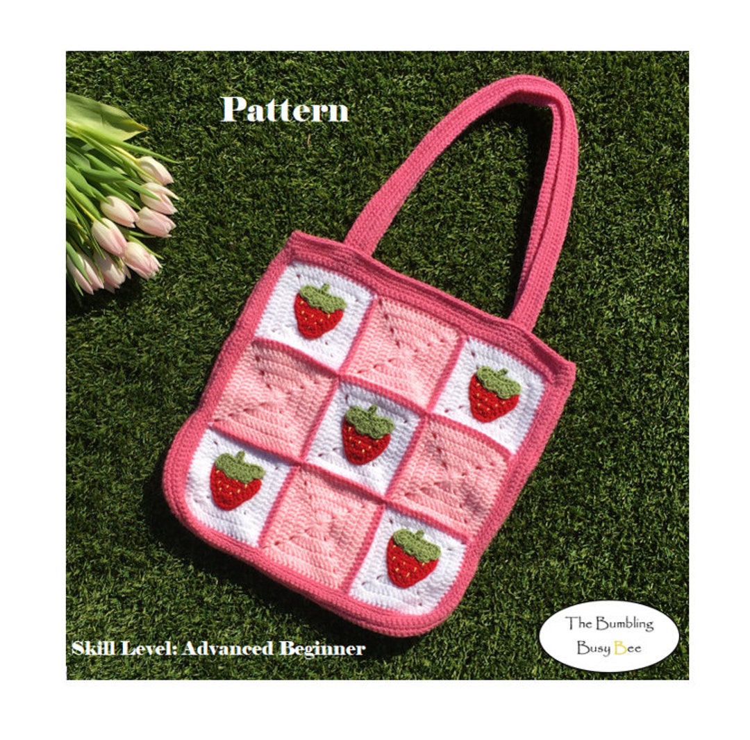 STRAWBERRY TOTE BAG Crochet Pattern - Digital Pdf Instant Download ...