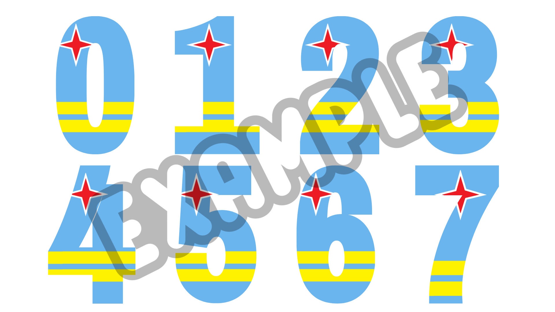 Aruba Alphabet and Digits PNG SVG With Transparant Background - Etsy