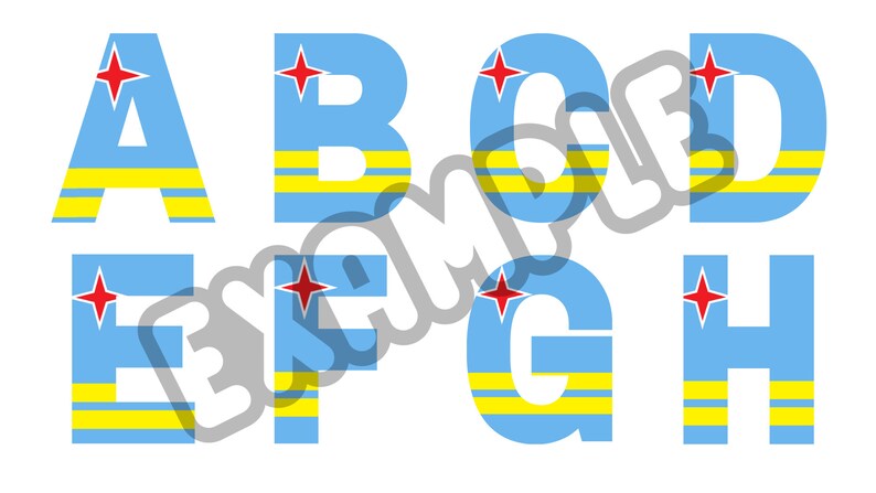 Aruba Alphabet and Digits PNG SVG With Transparant Background - Etsy