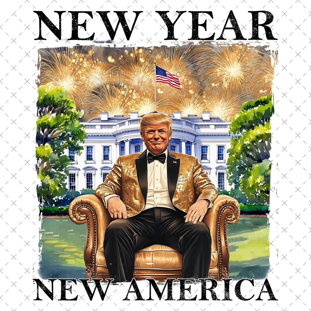 New Year New America Trump Png, 2025 New Year New America, Happy New ...