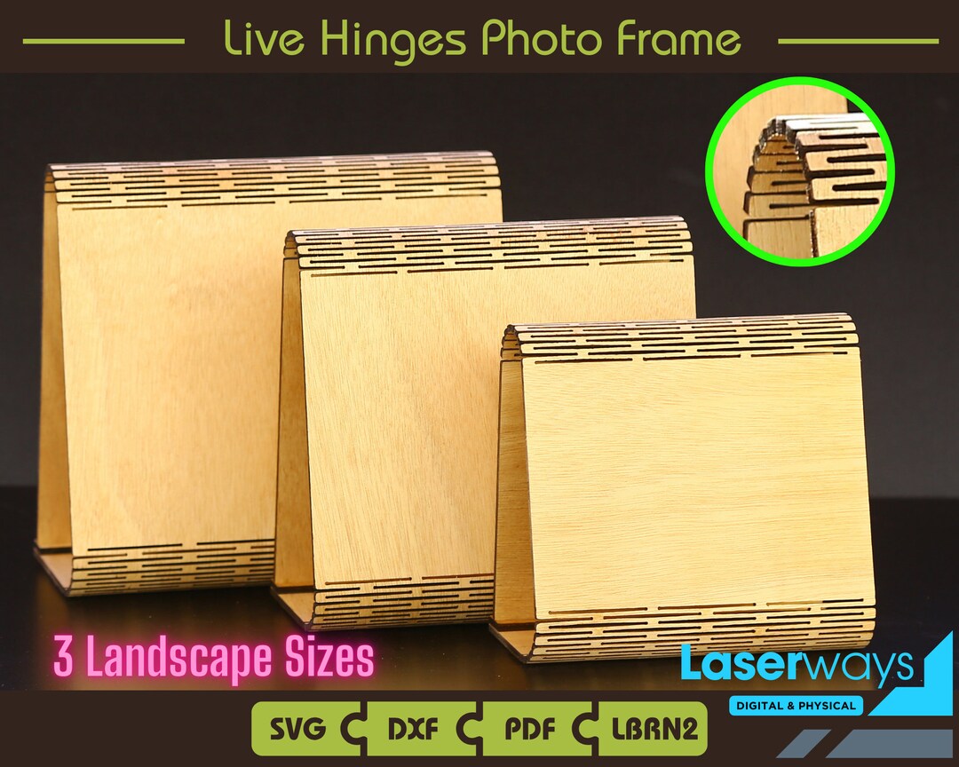Bundle of 3 Digital Live Hinges Frame Templates for Laser Cutting ...