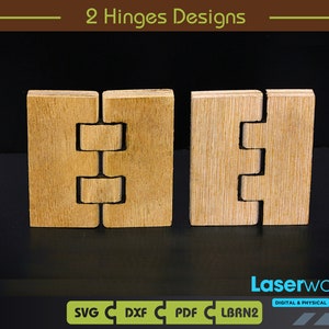 Wooden Hinges Digital Templates, Bundle of 2 Designs for Laser Cutting ...