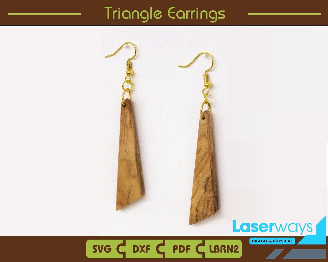 Triangle Earrings Template: Laser Cut File (SVG, PDF, DXF) - Etsy