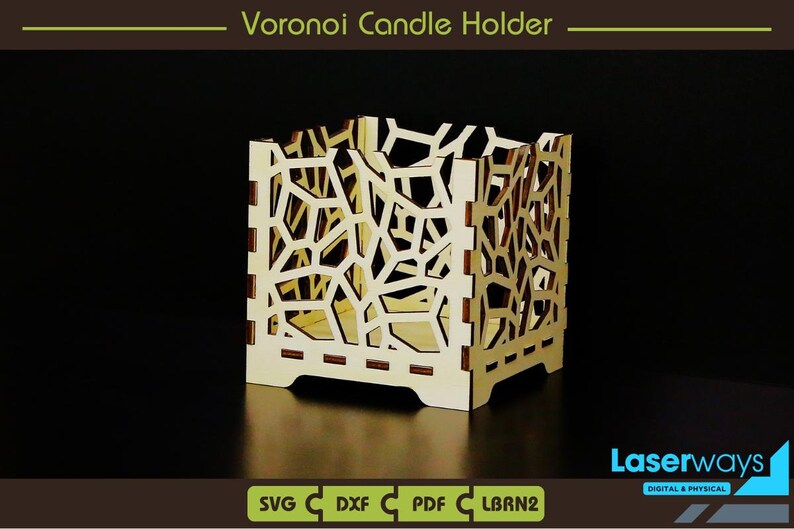Voronoi Candle Holder, Tea Lantern, Digital File, SVG, Pdf, Lbrn2, Dxf ...