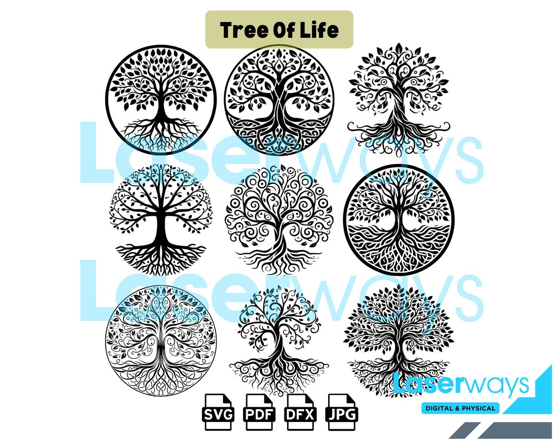 Tree of Life Digital File Jpg Svg Pdf Dxf Clipart Vector Art Artwork ...