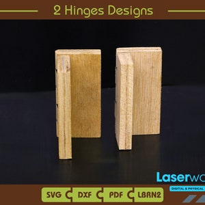 Wooden Hinges Digital Templates, Bundle of 2 Designs for Laser Cutting ...