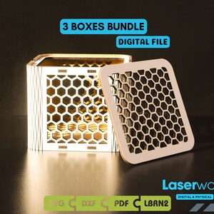 Decorative Wooden Box, Gift Box, Laser Cut File, Jewelry Box, Glowforge ...