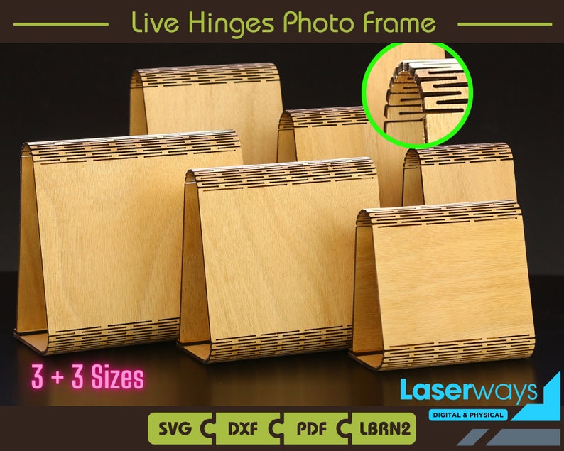 Live Hinge Photo Frame Laser Cut Template Bundle (digital Download) - Etsy
