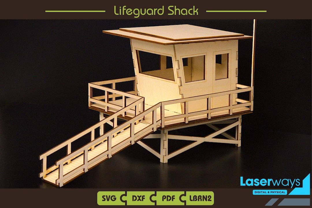 Lifeguard Shack Laser Cut File: SVG, PDF, DXF, Lightburn - Etsy
