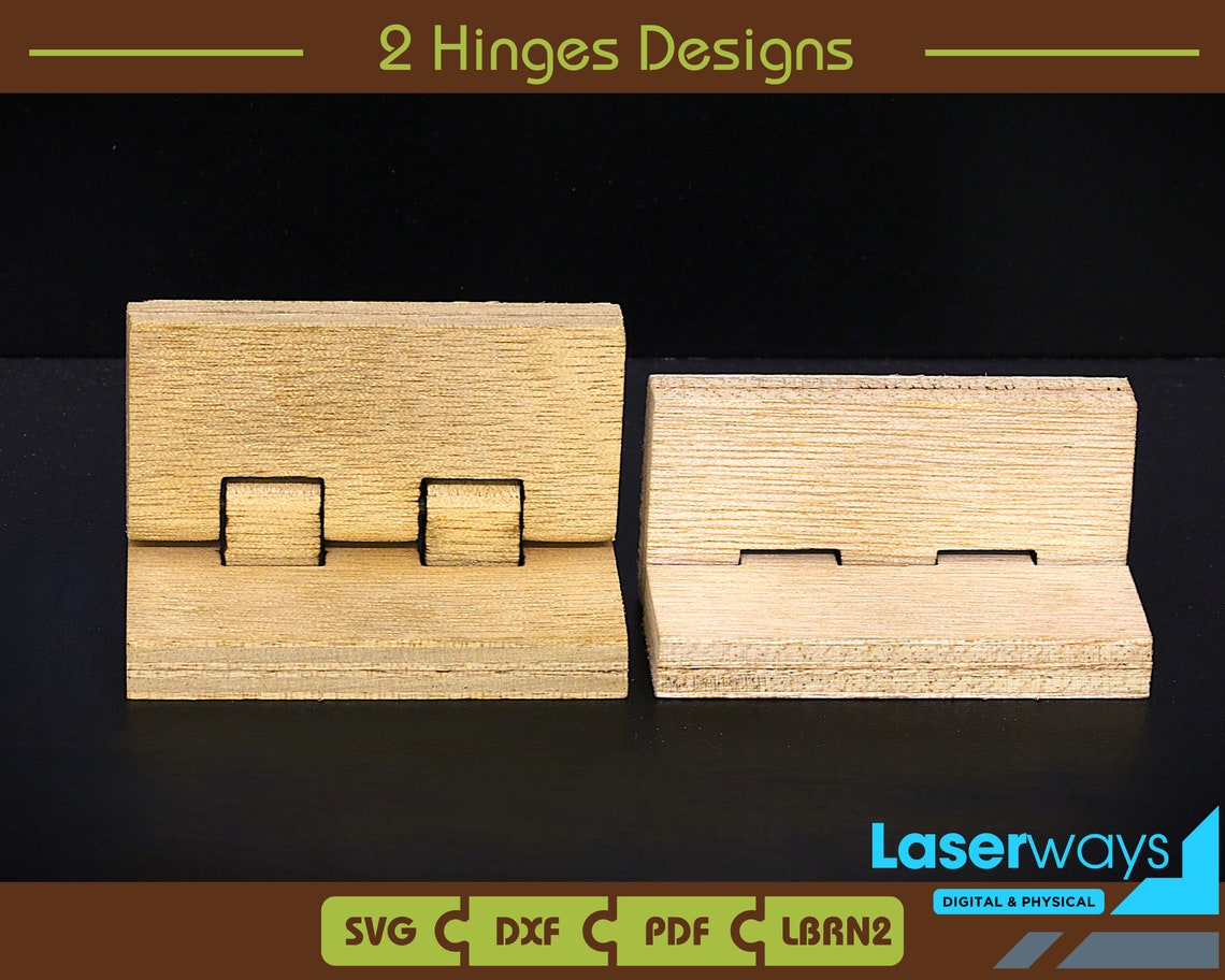 Wooden Hinges Digital Templates, Bundle of 2 Designs for Laser Cutting ...