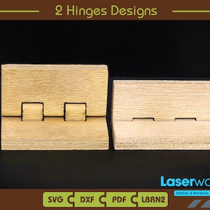 Wooden Hinges Digital Templates, Bundle of 2 Designs for Laser Cutting ...