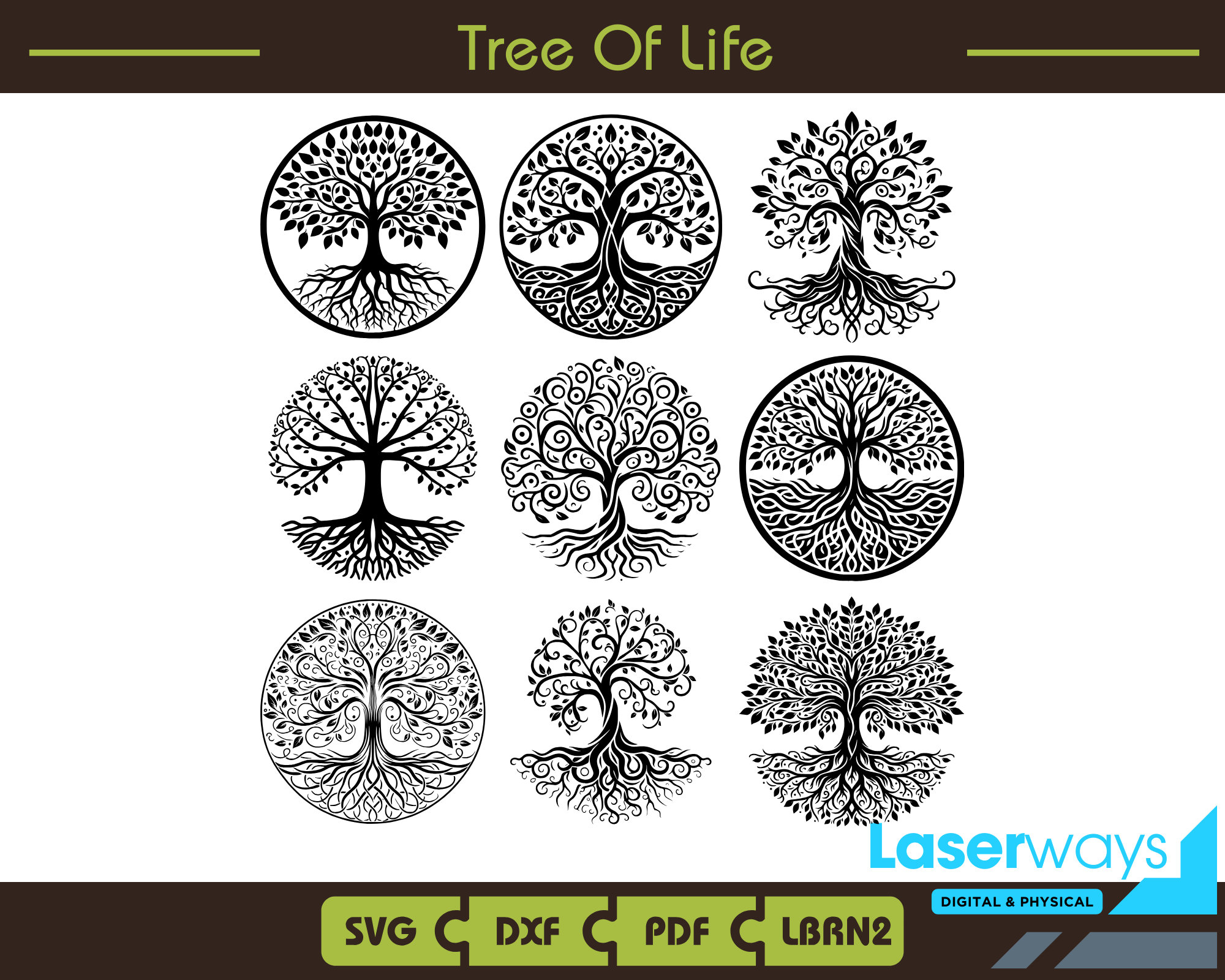 Tree of Life - Digital File - Jpg - Svg - Pdf - Dxf - Clipart - Vector ...