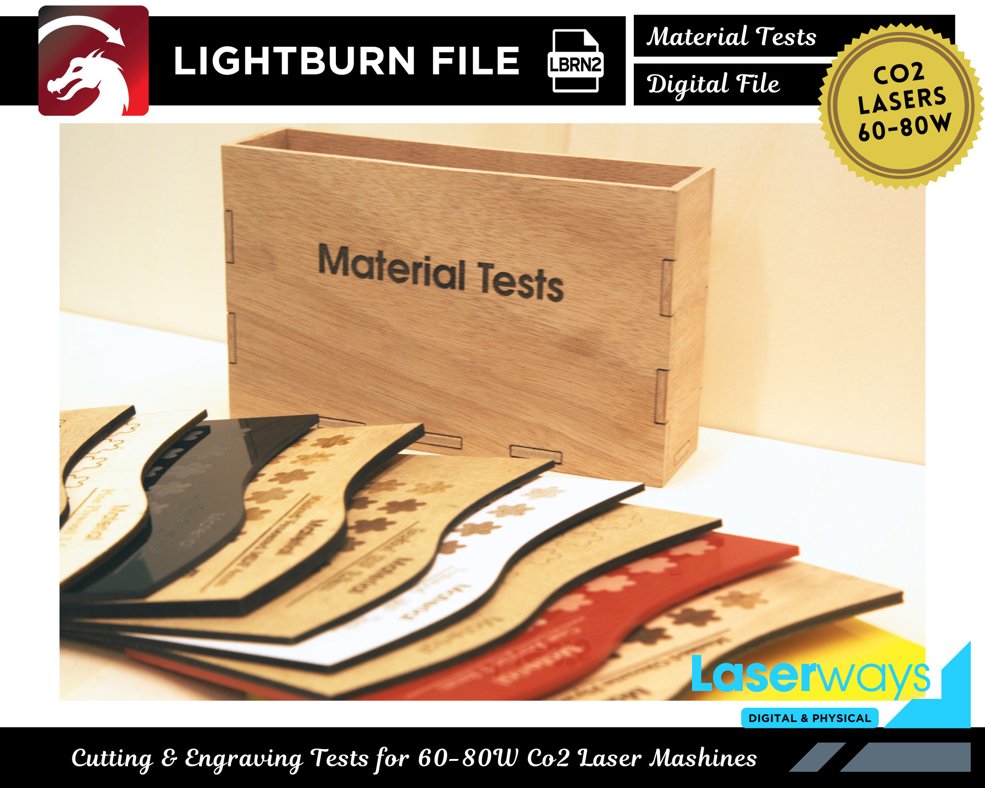 Co2 Lasers Tests 60-80W, Laser Test File Pack, Lightburn Tests, Laser ...