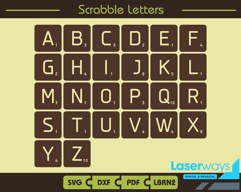 Scrabble Wall Letters: Laser Cut Files (SVG, LBRN2, DXF, PDF) - Etsy