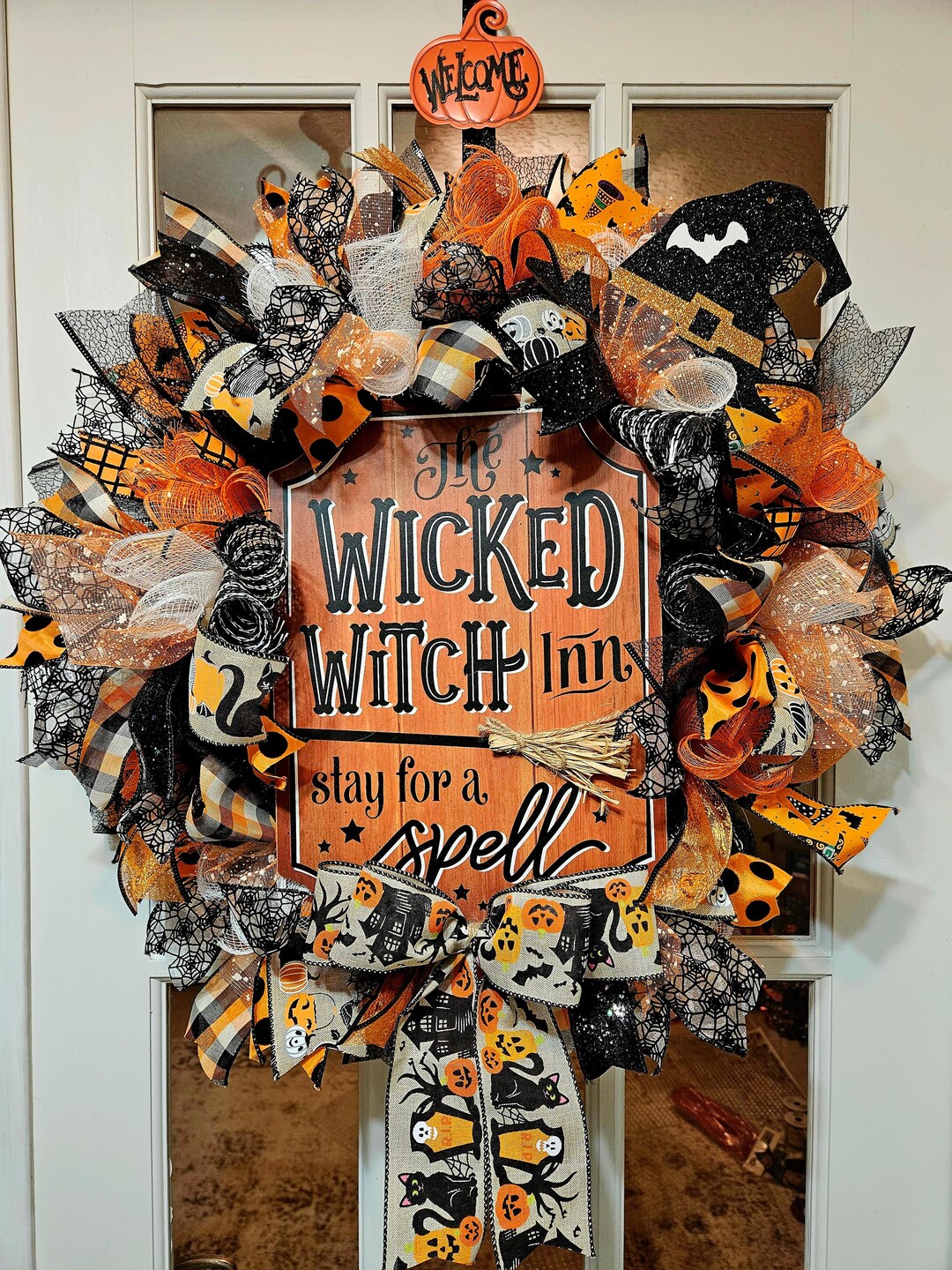 Wicked Witch Inn Halloween Wreath: Spellbinding Door Decor, Witchy ...