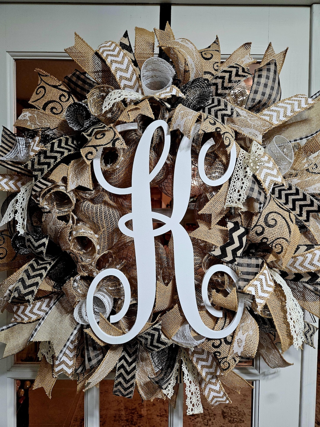 Personalized Monogram Wreath: Custom Farmhouse Door Decor - Etsy