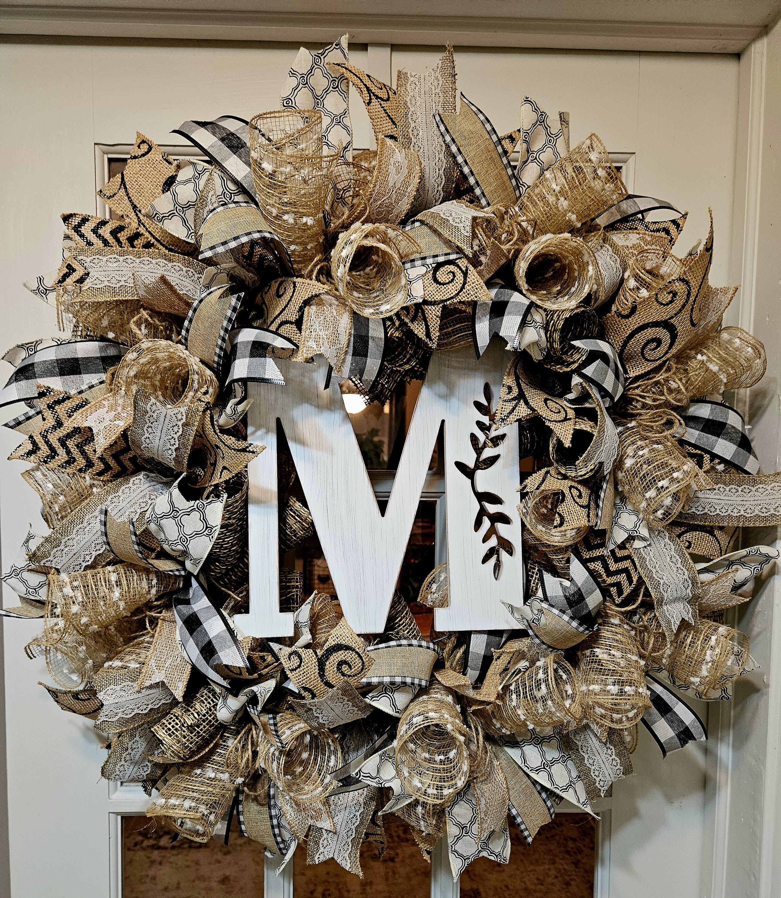 Custom Monogram Wreath: Personalized Front Door Decor - Etsy