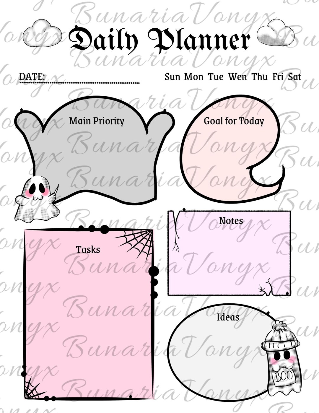 Ghost Digital Daily Planner: a Digital Planner That Can Be Used as a ...