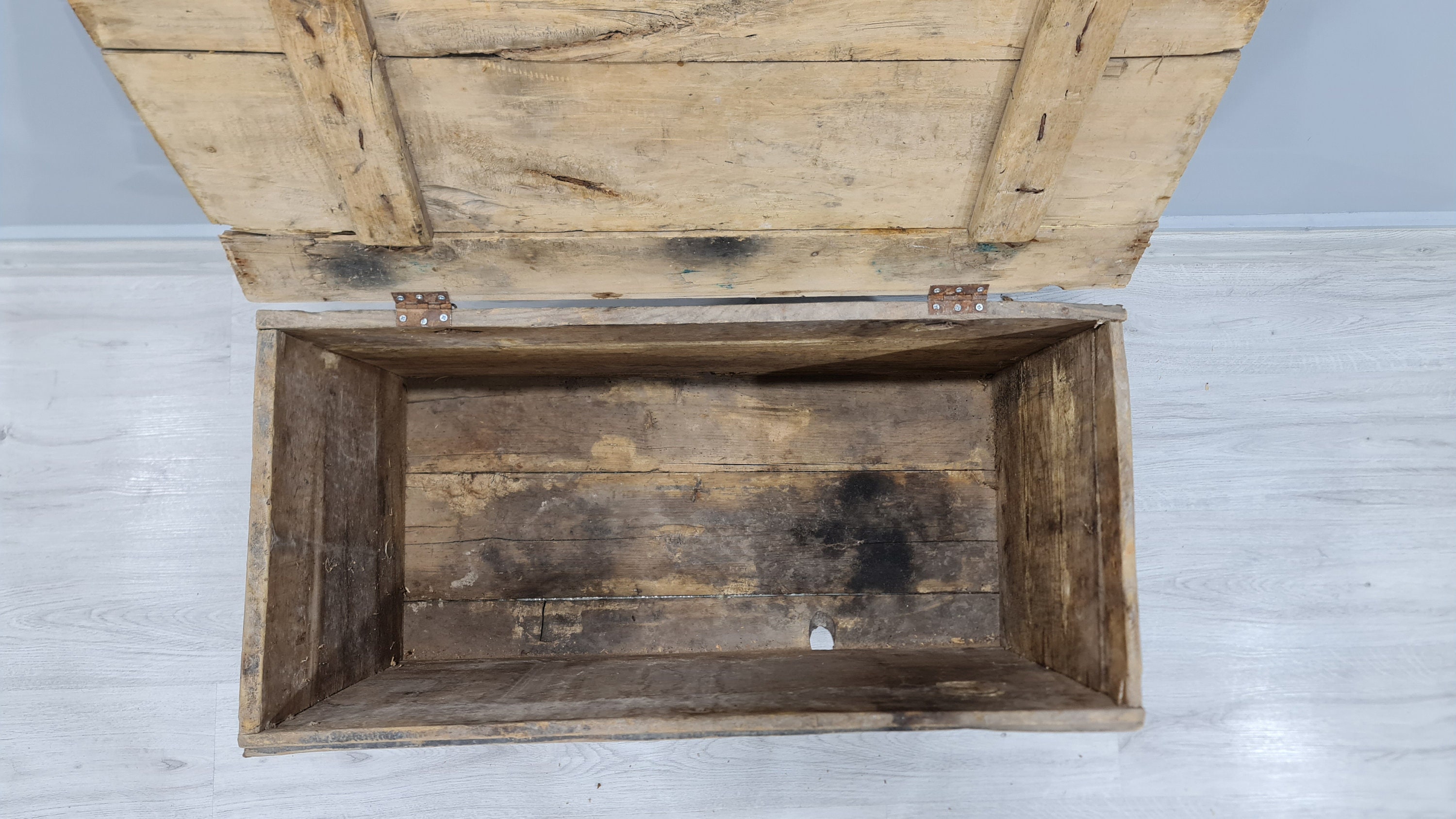 Wooden Box 1940s, Antique Chest, Vintage Box, Treasure Box, Dowry Chest ...