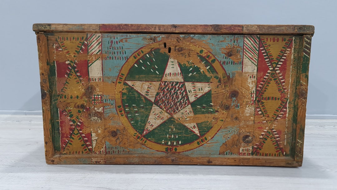Star of David, Antique Chest, Vintage Box, Treasure Box, Dowry Chest ...