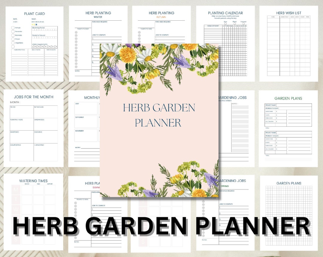 Herb Garden Planner | Garden Workbook | Garden Plan | Downloadable ...
