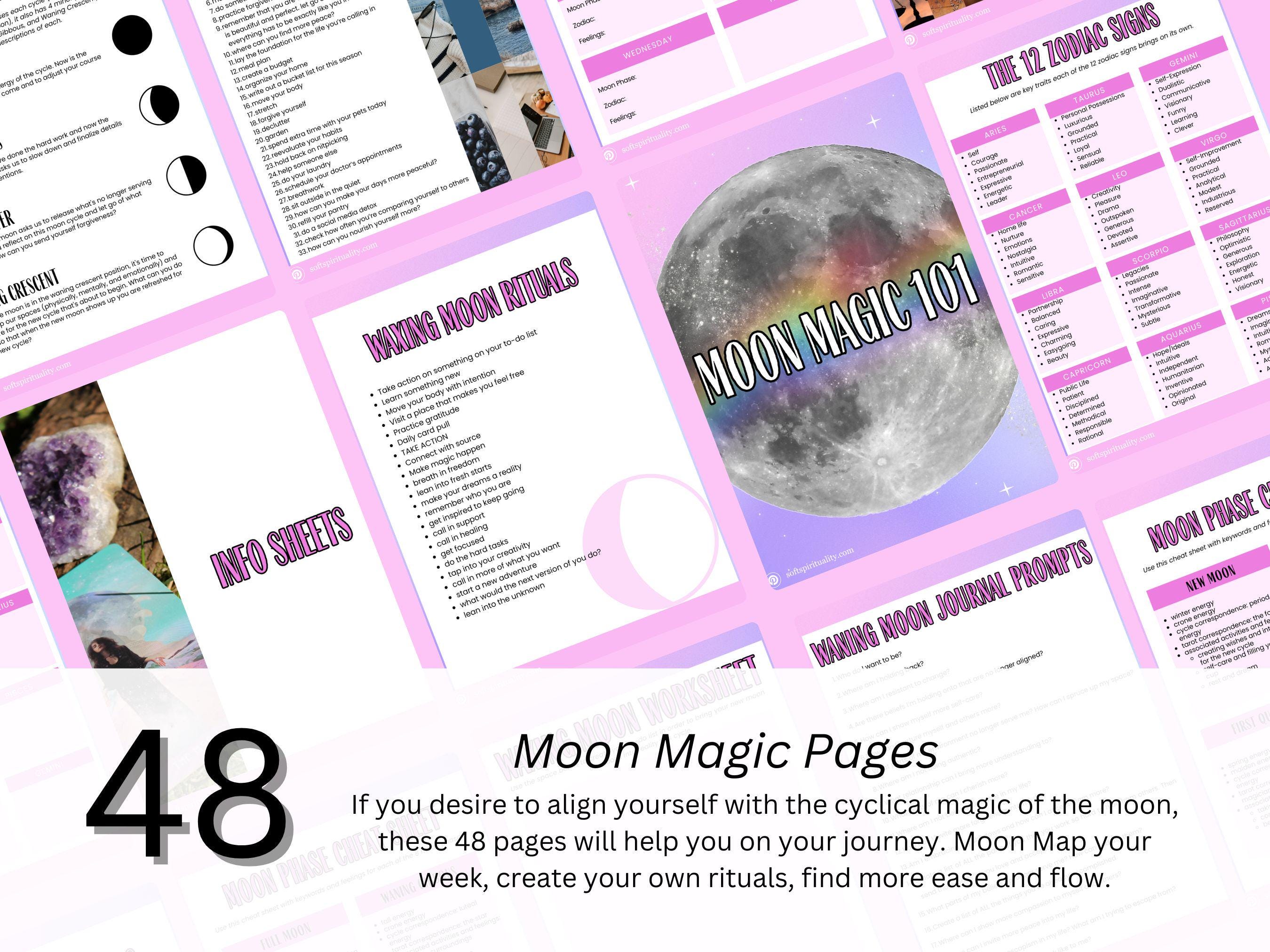 Moon Magic Cheat Sheet, Moon Magic 101, Moon Magic Printable, Ritual Planner, Spiritual Planner ...