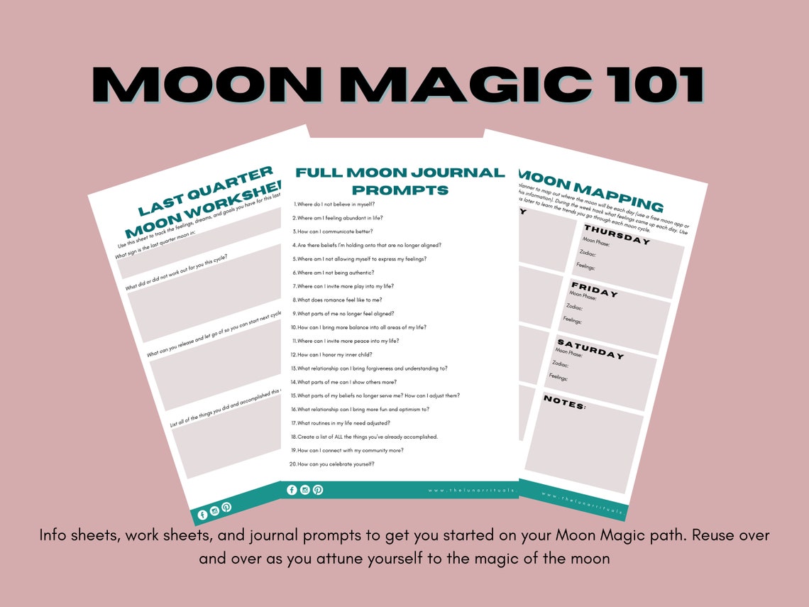 Moon Magic Cheat Sheet, Moon Magic 101, Moon Magic Printable, Ritual ...