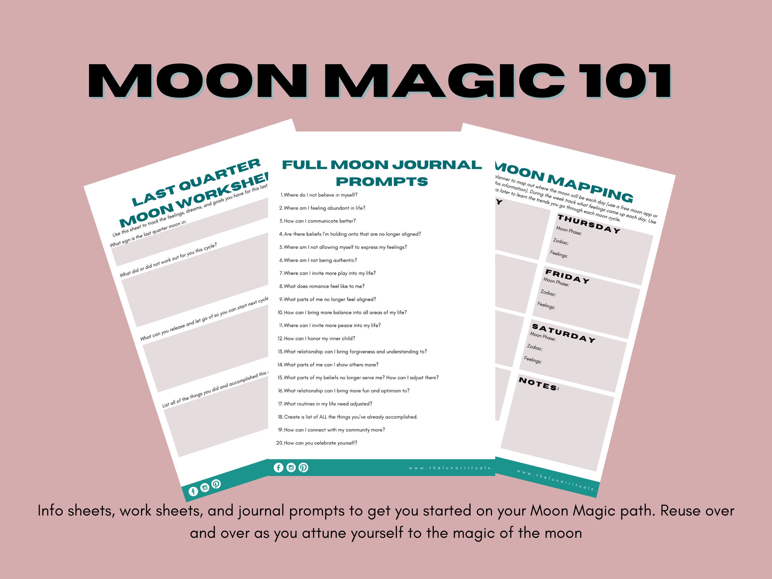 Moon Magic Cheat Sheet, Moon Magic 101, Moon Magic Printable, Ritual Planner, Spiritual Planner ...