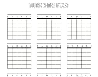 Guitar Chord Box Sheet Downloadable Template A4 Blank 6 String - Etsy