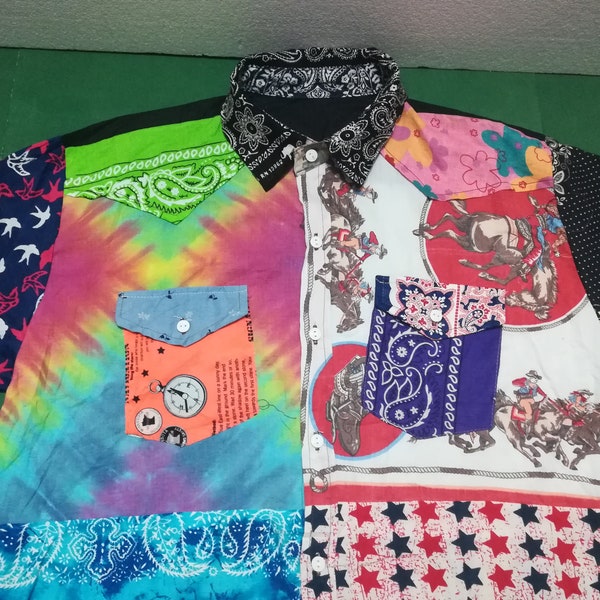 Mens Patchwork Shirts - Etsy
