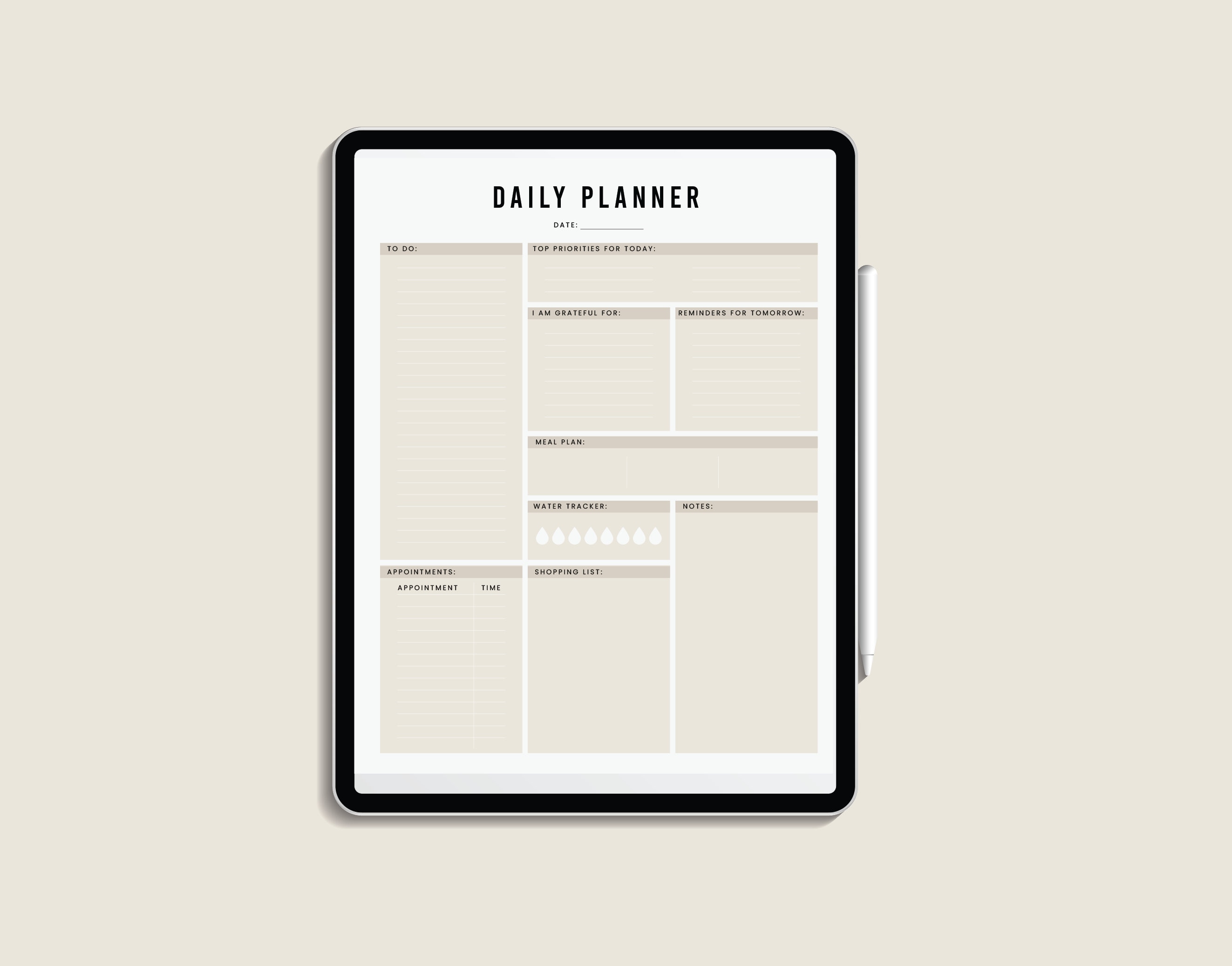 Digital Daily Planner Bundle, Printable, iPad 365 Day Planner, iPad ...
