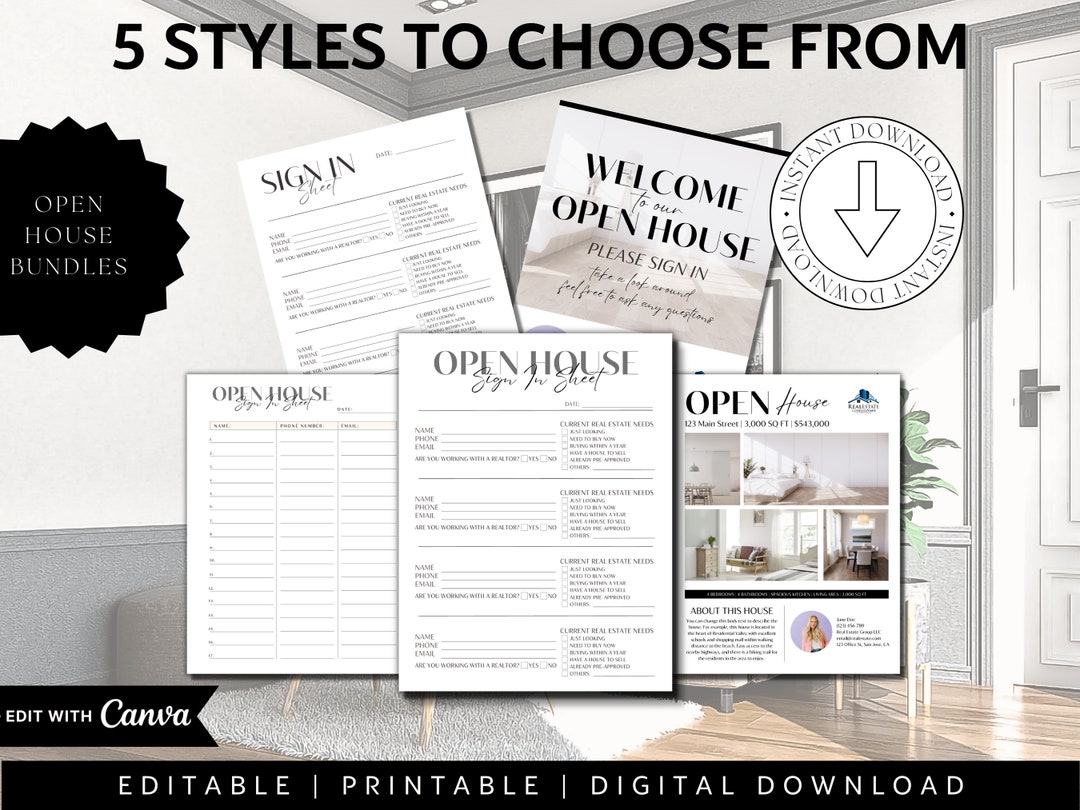 Editable Open House Sign-in Sheets | Realtor Open House Form | Real ...