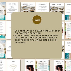 AIRBNB VRBO Rental Welcome Guest Book | Canva Template | Guest Guide ...