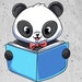 Panda Clipart Reading Book SVG - Etsy