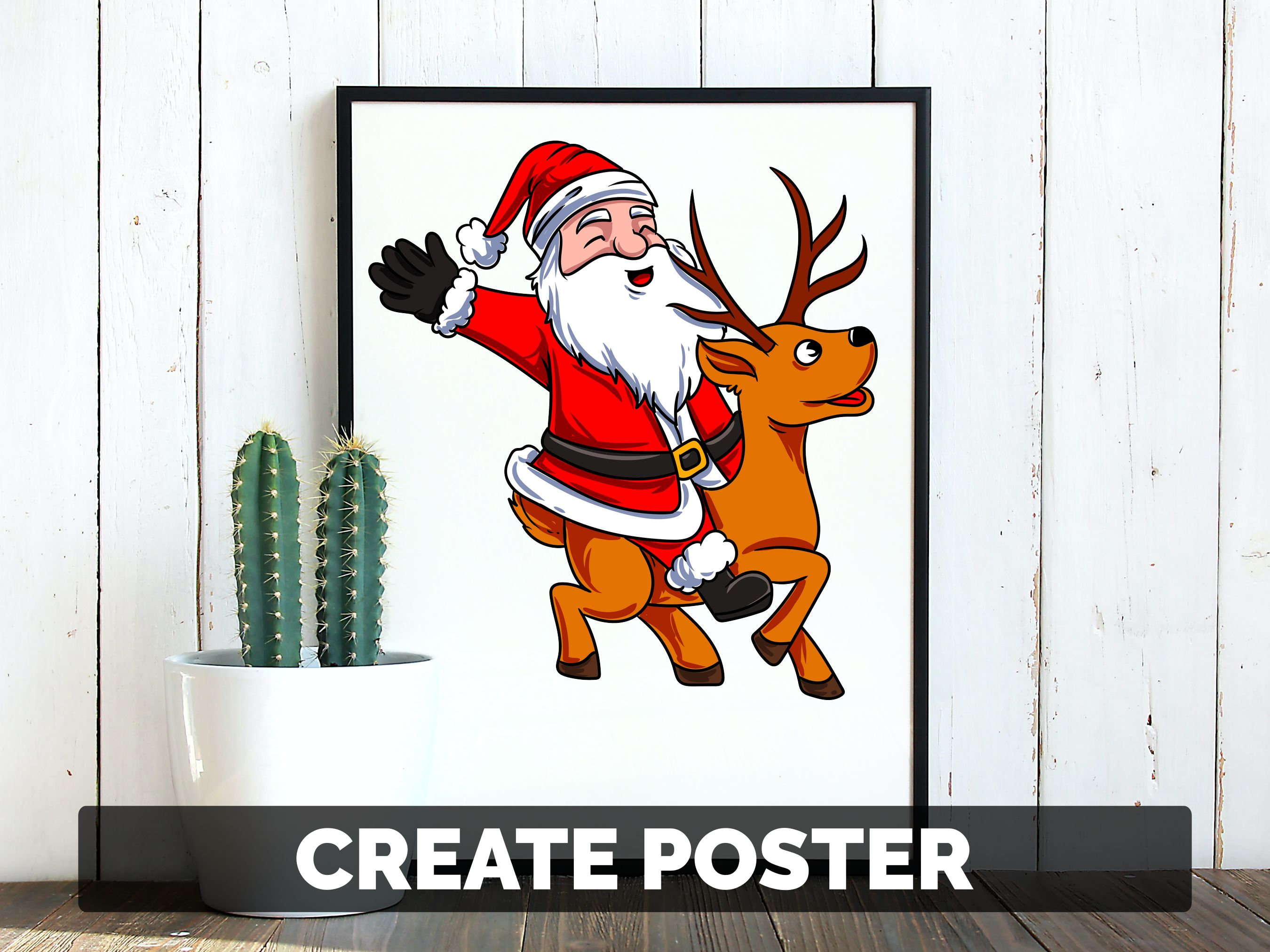Santa Claus Reindeer SVG PNG Christmas Clipart - Etsy