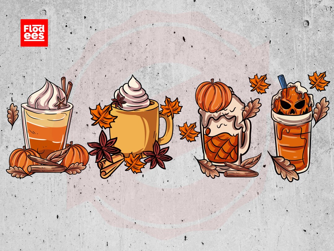 Clipart Thanksgiving Pumpkin Spice Latte Coffee SVG PNG Bundle - Etsy