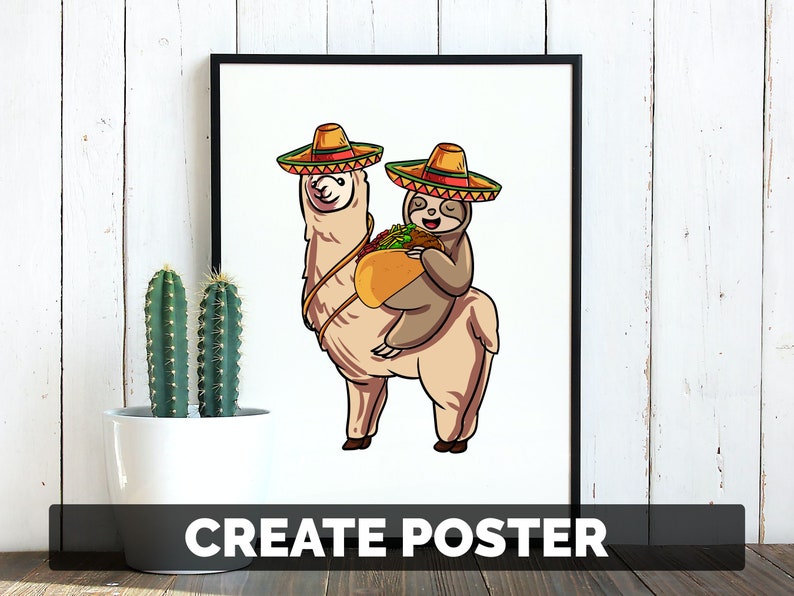 Mexican Sloth SVG File / Sloth Riding Llama PNG / Taco Cinco De Mayo ...
