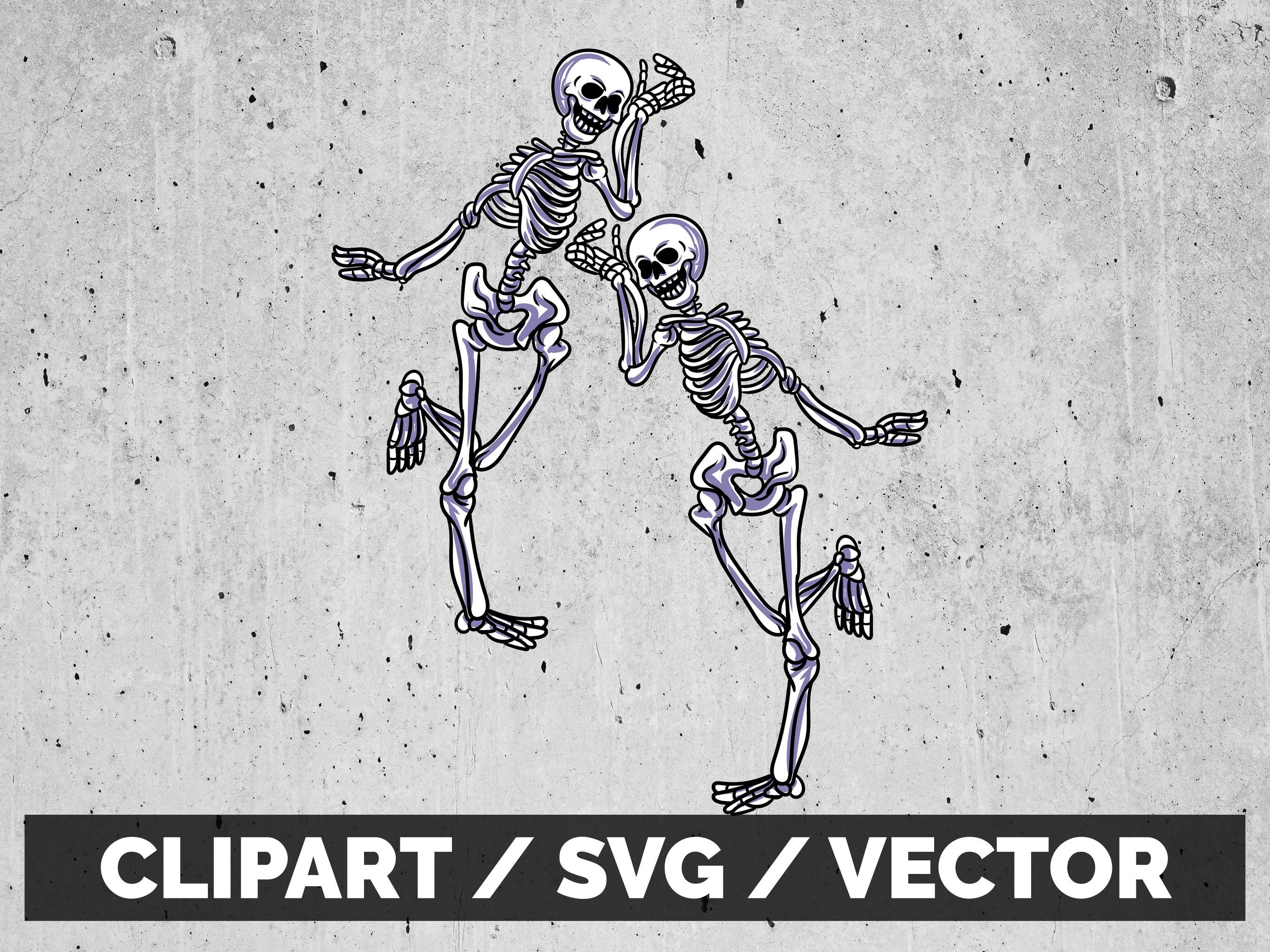 Halloween Clipart, Dancing Skeleton PNG, Spooky Season SVG - Etsy