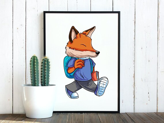 SVG Back to School Fox PNG Clipart - Etsy