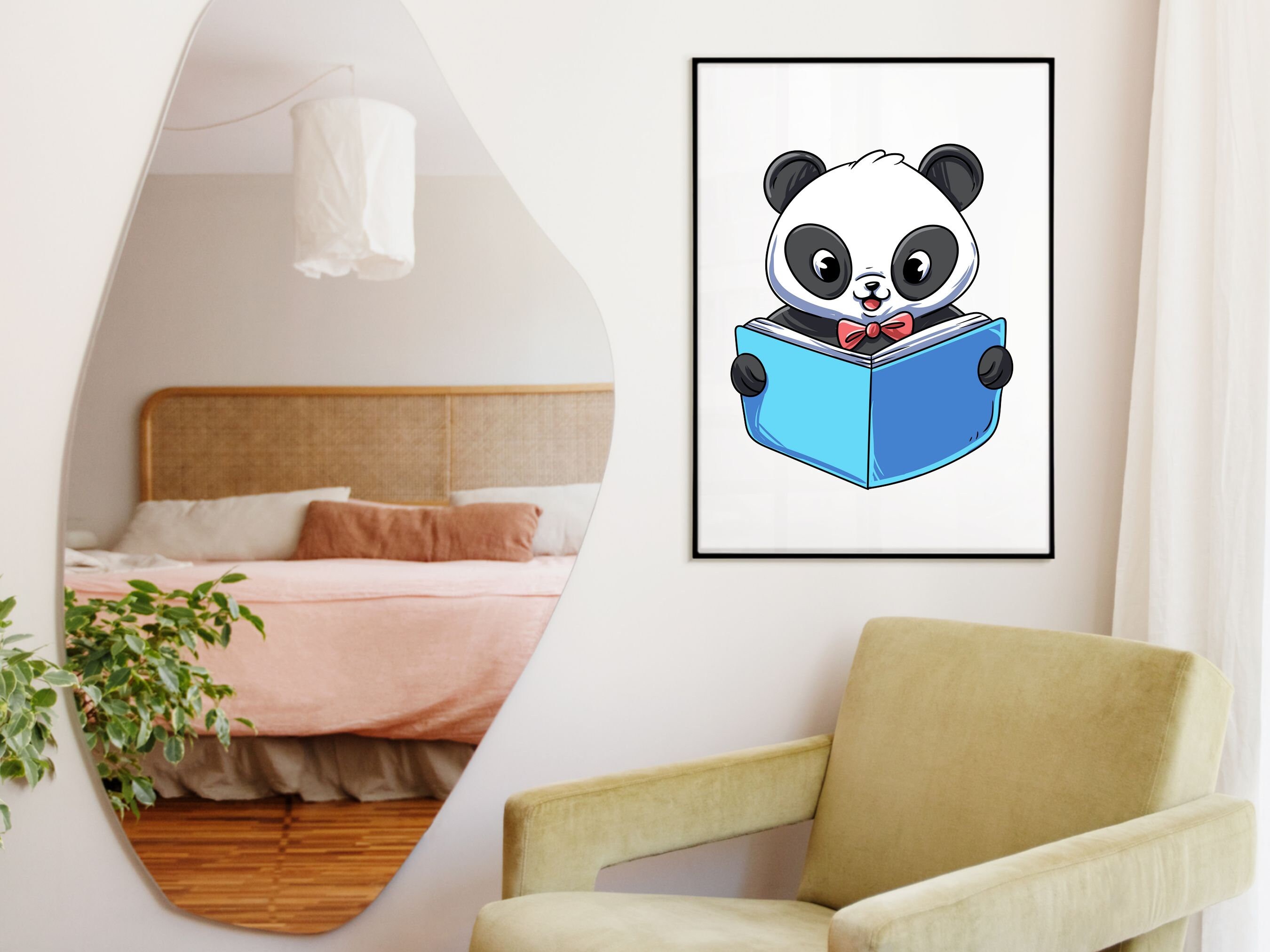 Panda Clipart Reading Book SVG - Etsy