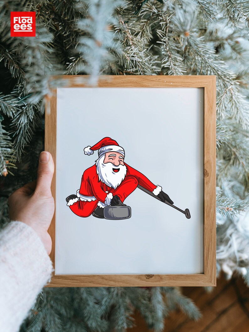 Santa Claus SVG Ski Ice Hockey Curling Snowboard Cliparts - Etsy