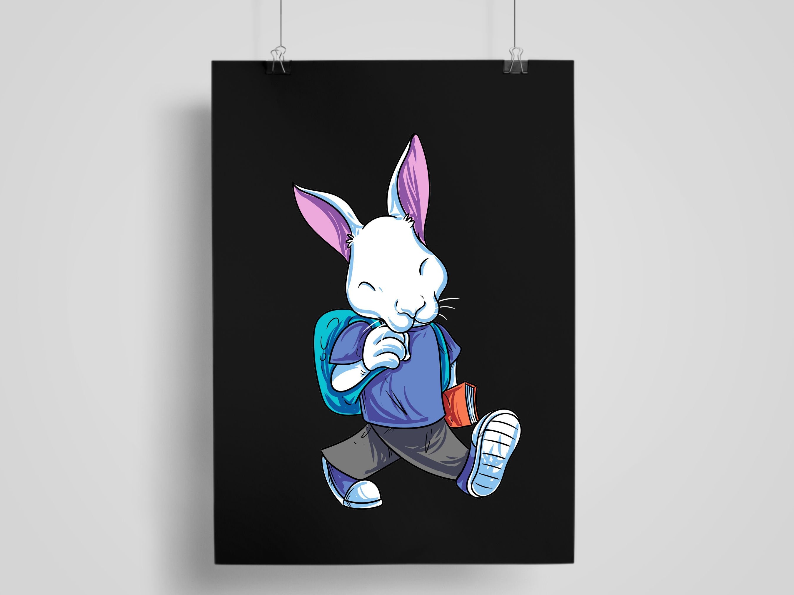 SVG Rabbit School Book PNG Clipart - Etsy