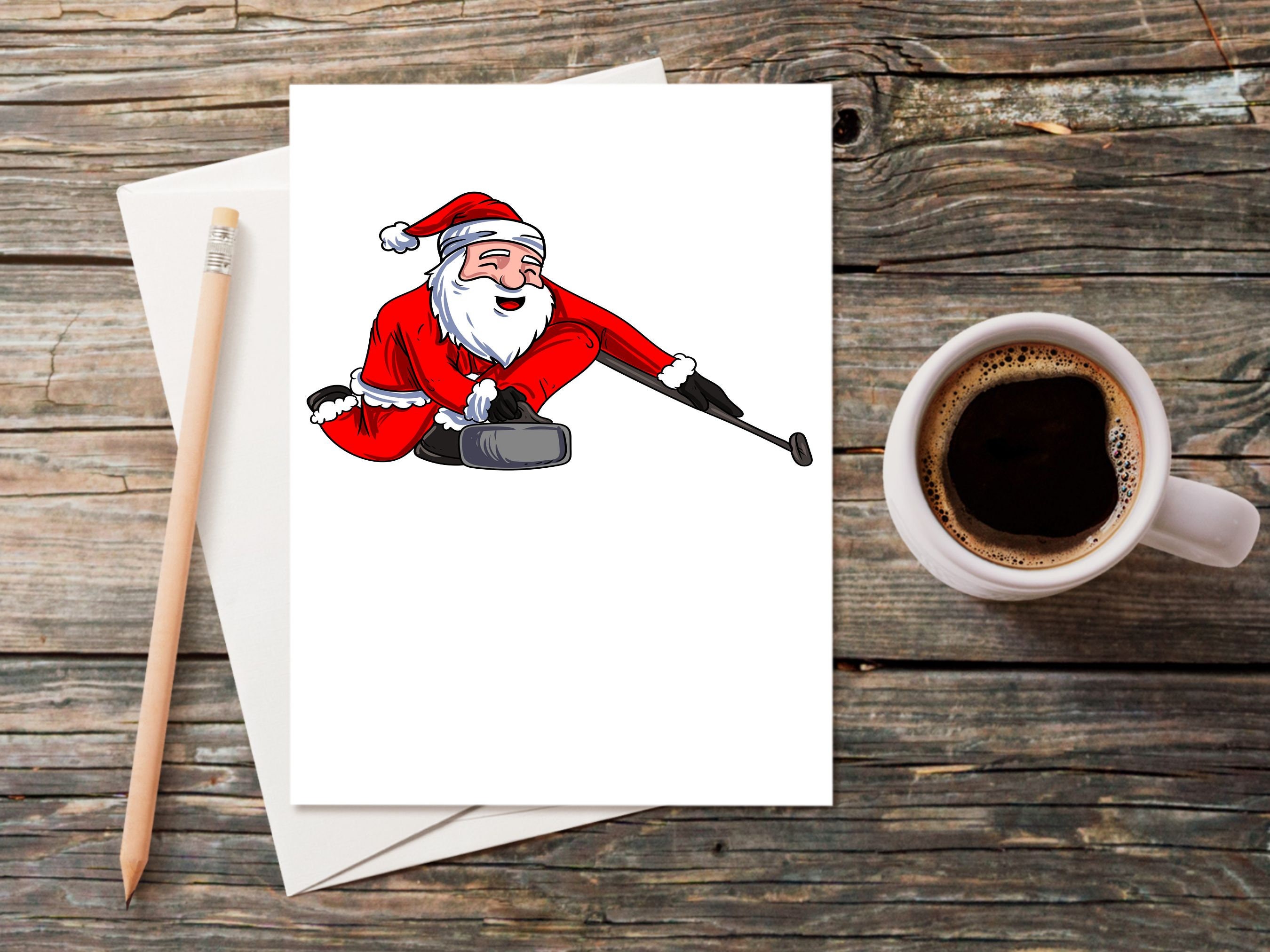 SVG Santa Claus Curling Clipart PNG - Etsy
