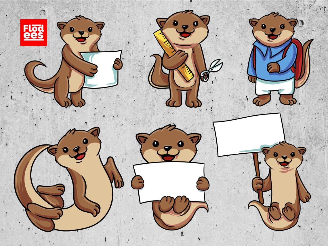 Cute Otter SVG PNG / Otter Clipart Bundle - Etsy