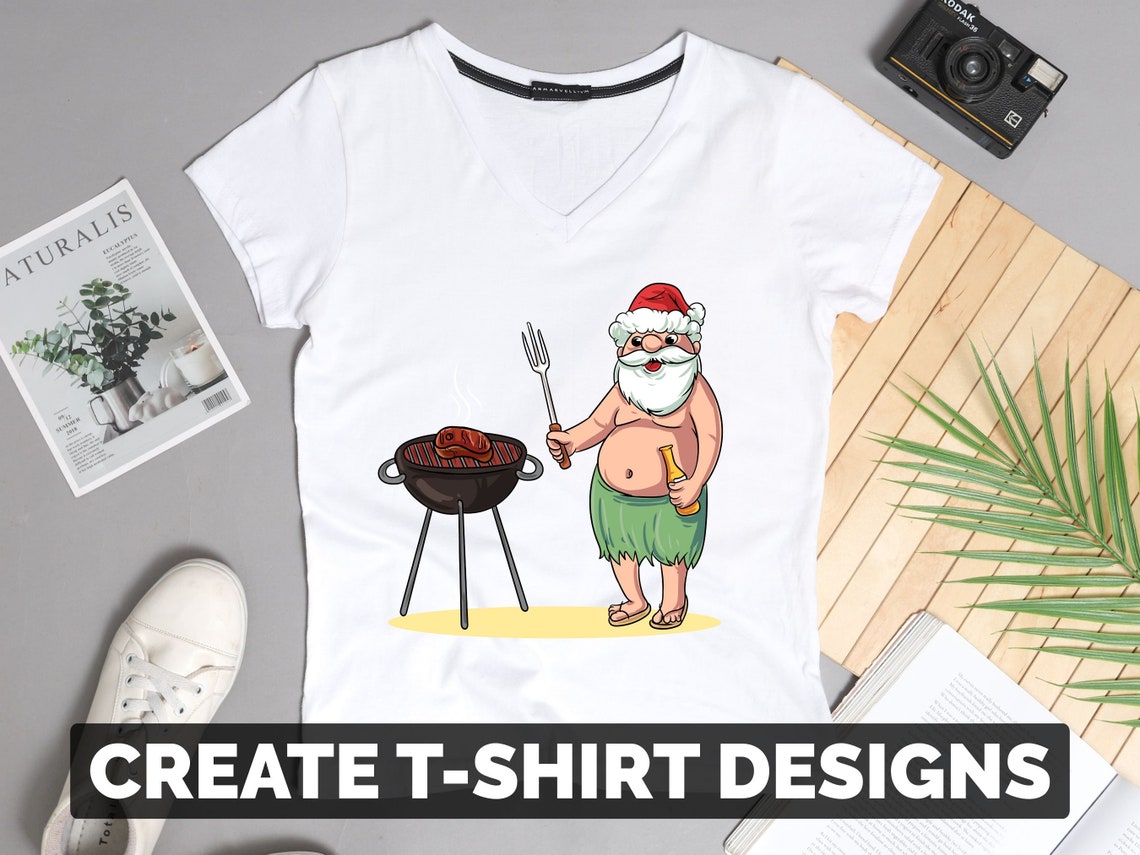 Christmas in July SVG / Grilling BBQ Santa Claus PNG / Grill Party ...