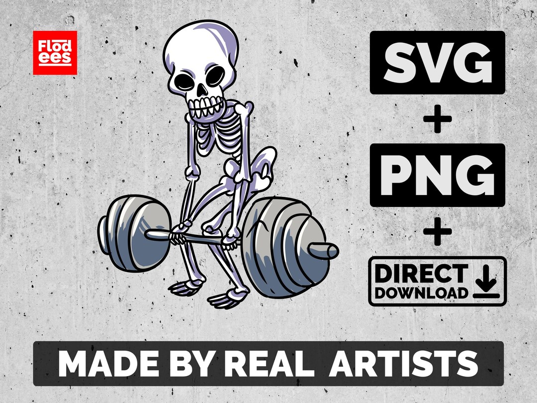 Deadlift Skeleton SVG File / Gym Gifts for Him - Etsy