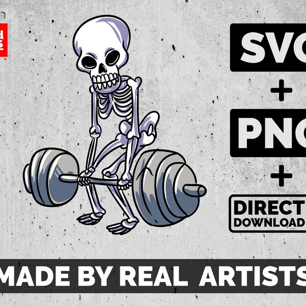 Skeleton Deadlift Svg - Etsy