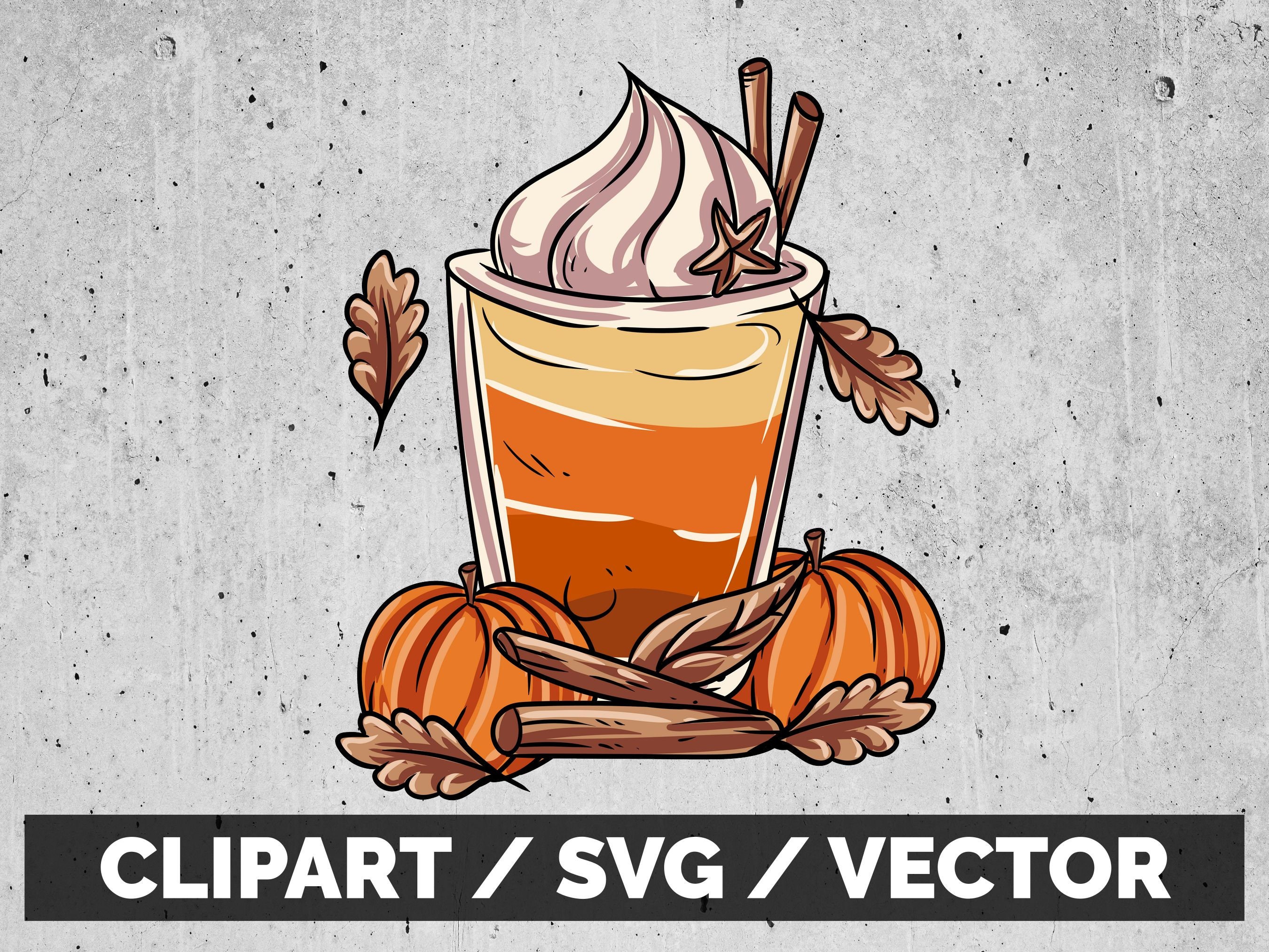 SVG Pumpkin Spice Latte Fall Coffee Hot Drink Clipart PNG - Etsy