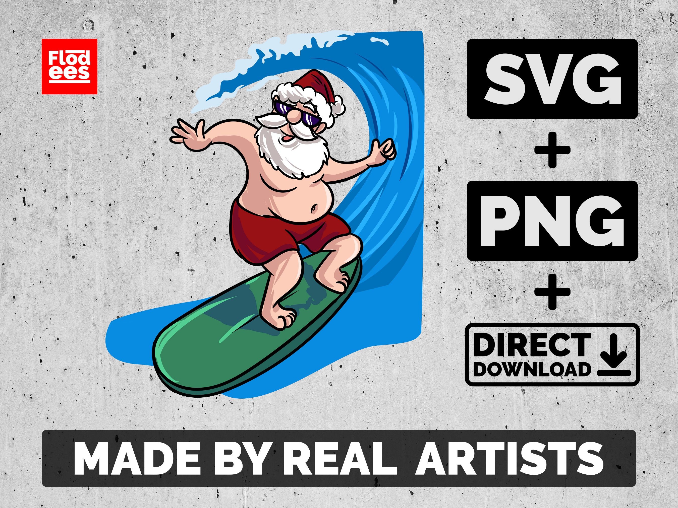 Hawaiian Surfing Santa
